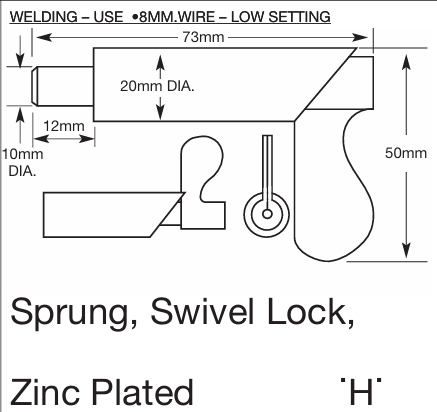 Spring Swivel Lock ‘H’ – Zinc Plated Steel Spring Locking Mechanism ...