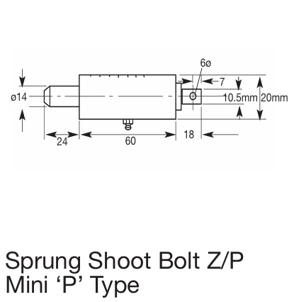 Spring Shoot Bolt Z/P Mini ‘P’ Type – Zinc Plated Cable Operated Spring ...